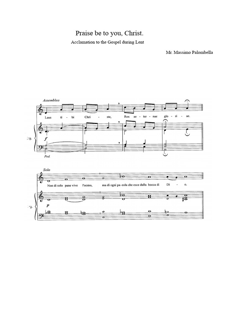 0042 Praise To You, Christ, Palombella | PDF