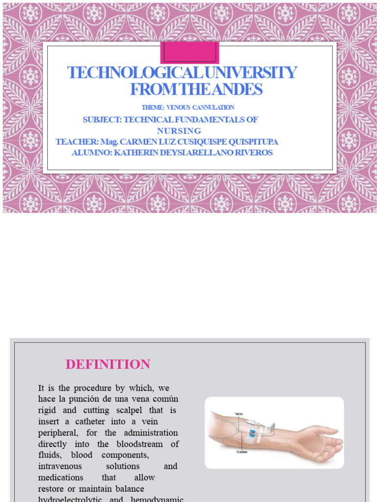 venous infusion slides | PDF | Intravenous Therapy | Catheter