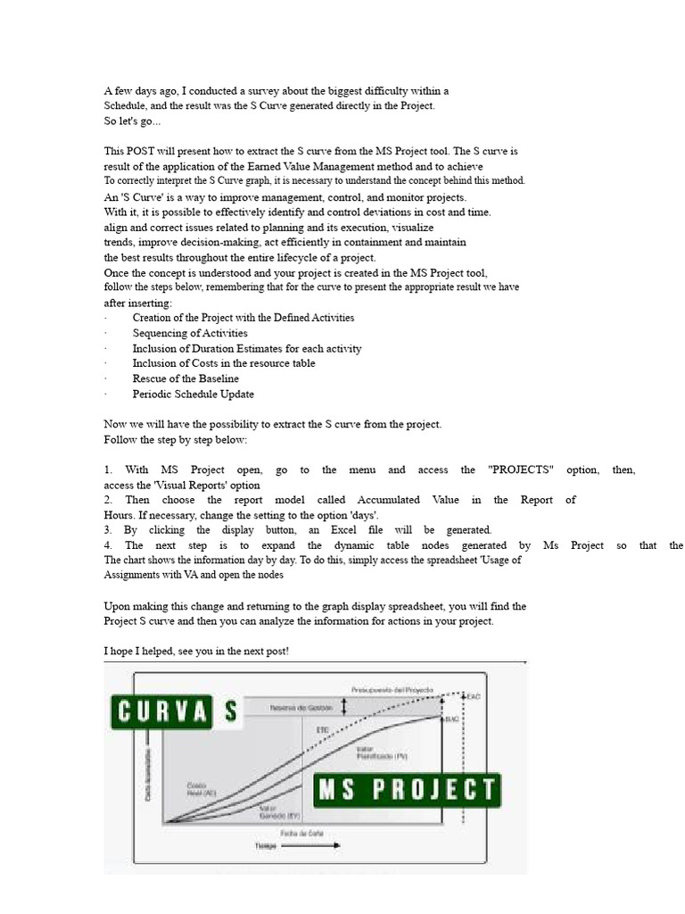 Extracting S Curve from MS Project | PDF