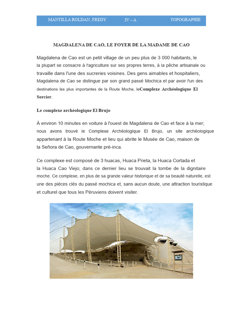 Découverte de la Dame de Cao à El Brujo | PDF