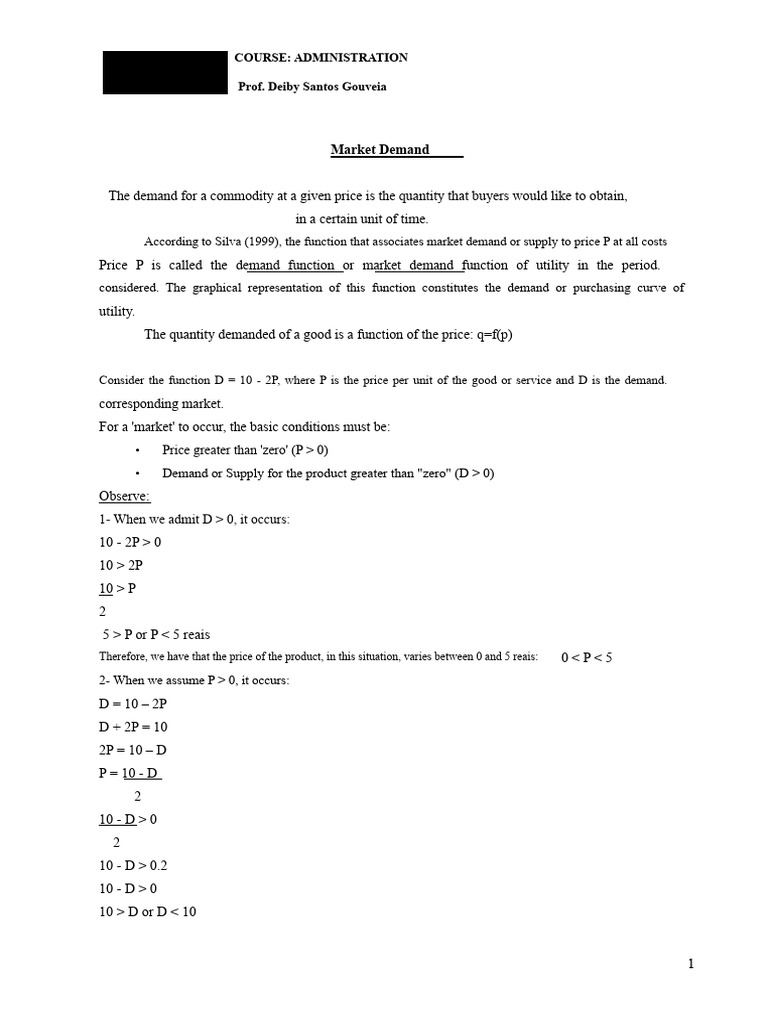 Applied Mathematics - Demand Function | PDF | Demand | Supply (Economics)