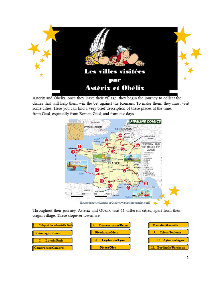 The Cities Visited by Asterix and Obelix (Corrected Text) | PDF ...