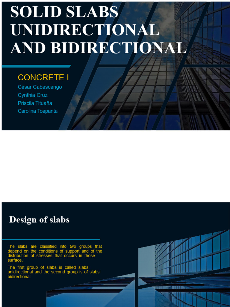 Unidirectional and Bidirectional Slabs Design | PDF | Bending | Beam ...