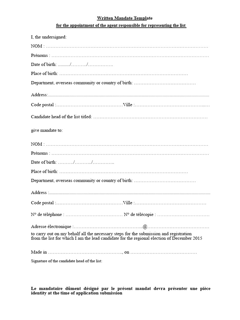 Model Mandate | PDF