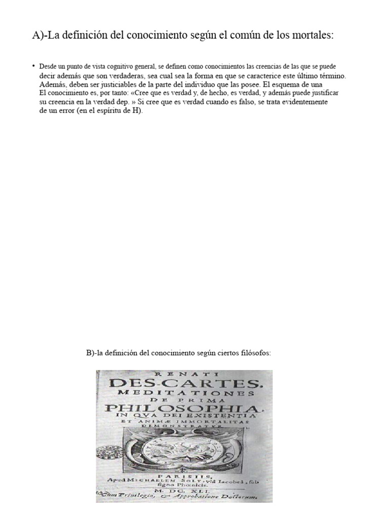 A) La definición del conocimiento según | PDF