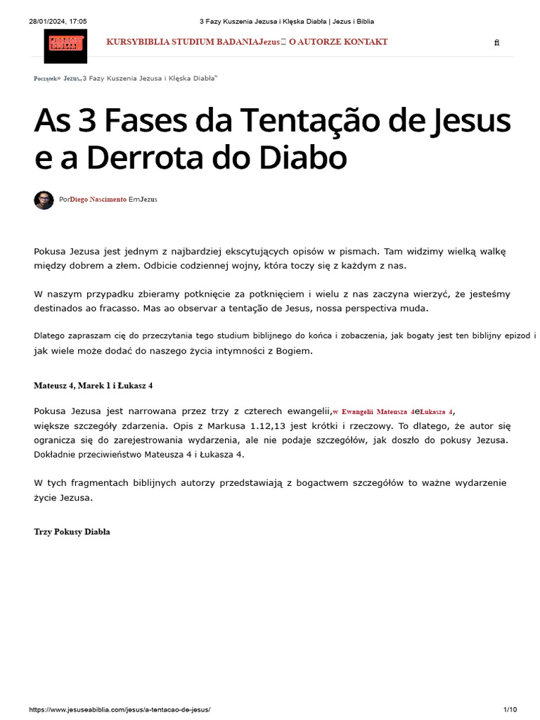 Trzy Fazy Kuszenia Jezusa I Porażka Diabła - Jezus I Biblia | PDF