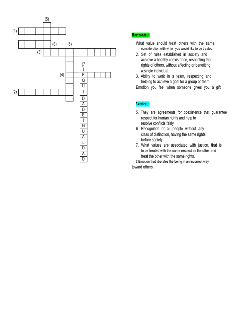 Crossword Justice and Equity | PDF