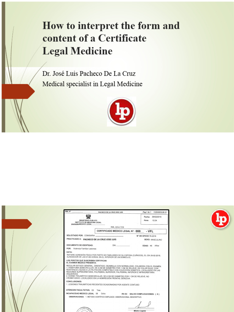 Legal Medical Certificate PDF | PDF