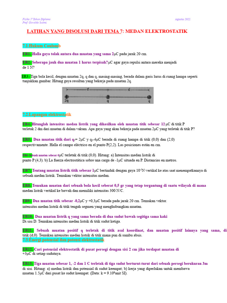 Latihan Soal Medan Listrik | PDF