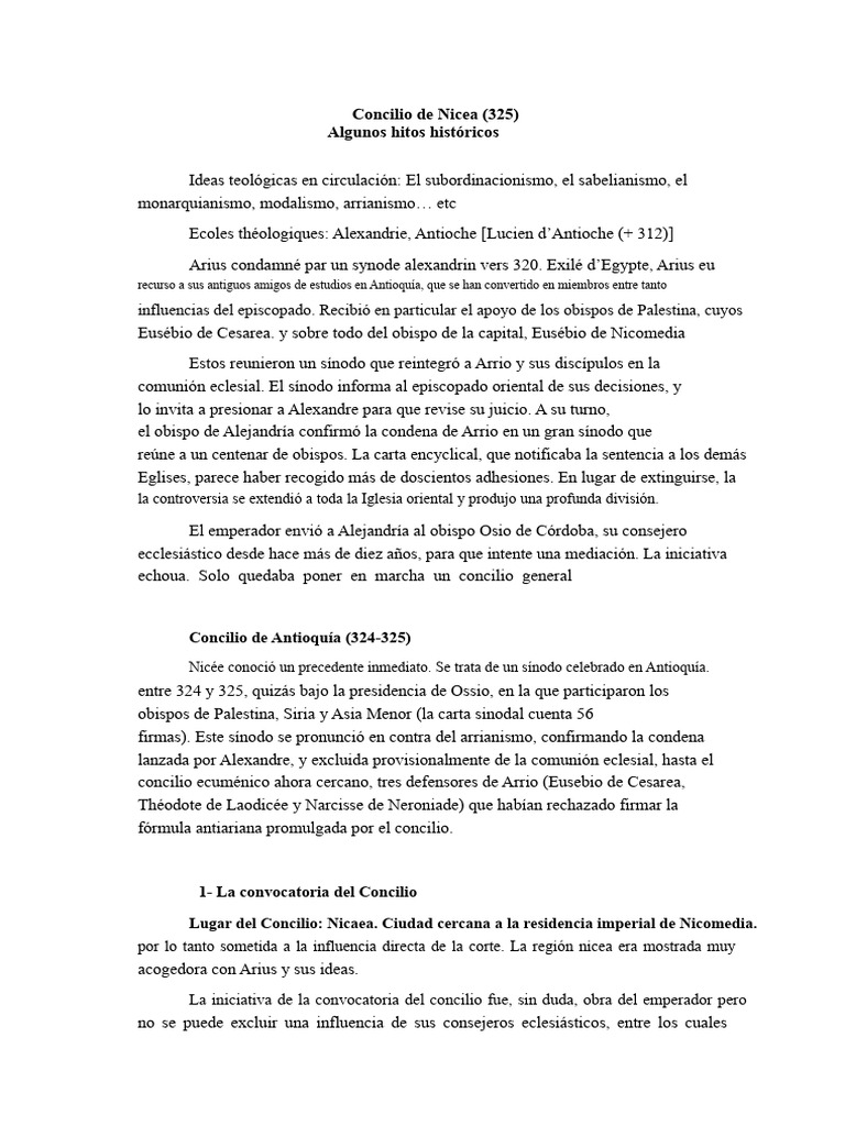 Concilio de Nicea | PDF | Constantino el grande | arrianismo