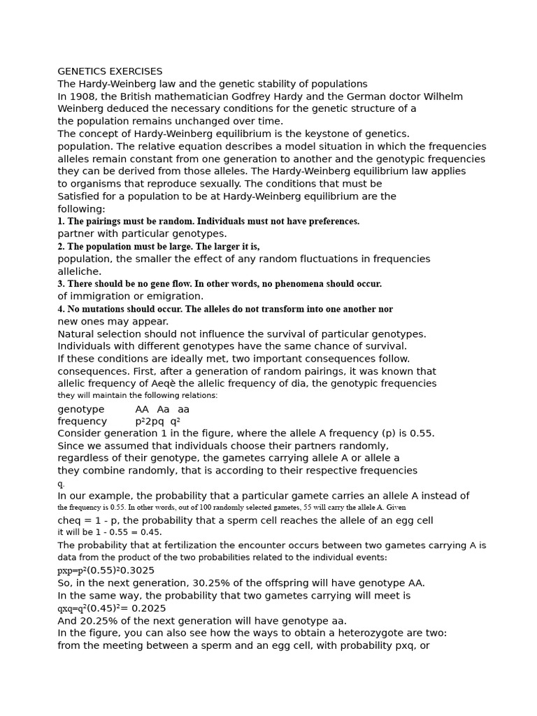 exercises | PDF | Dominance (Genetics) | Genotype