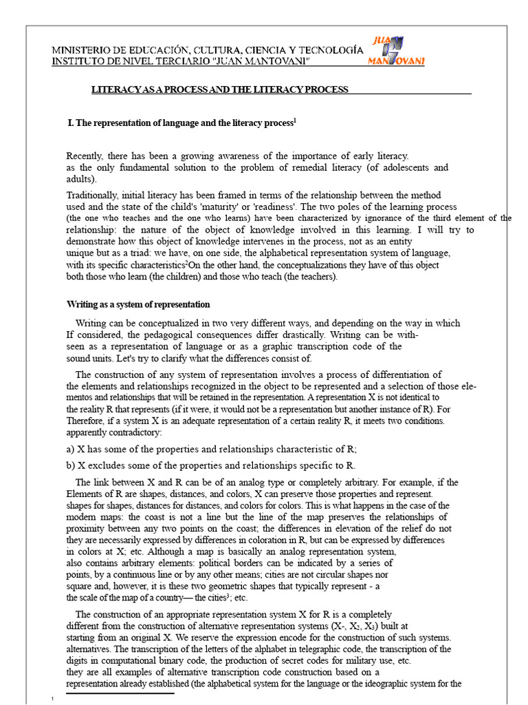 Understanding the Literacy Process | PDF | Knowledge | Code