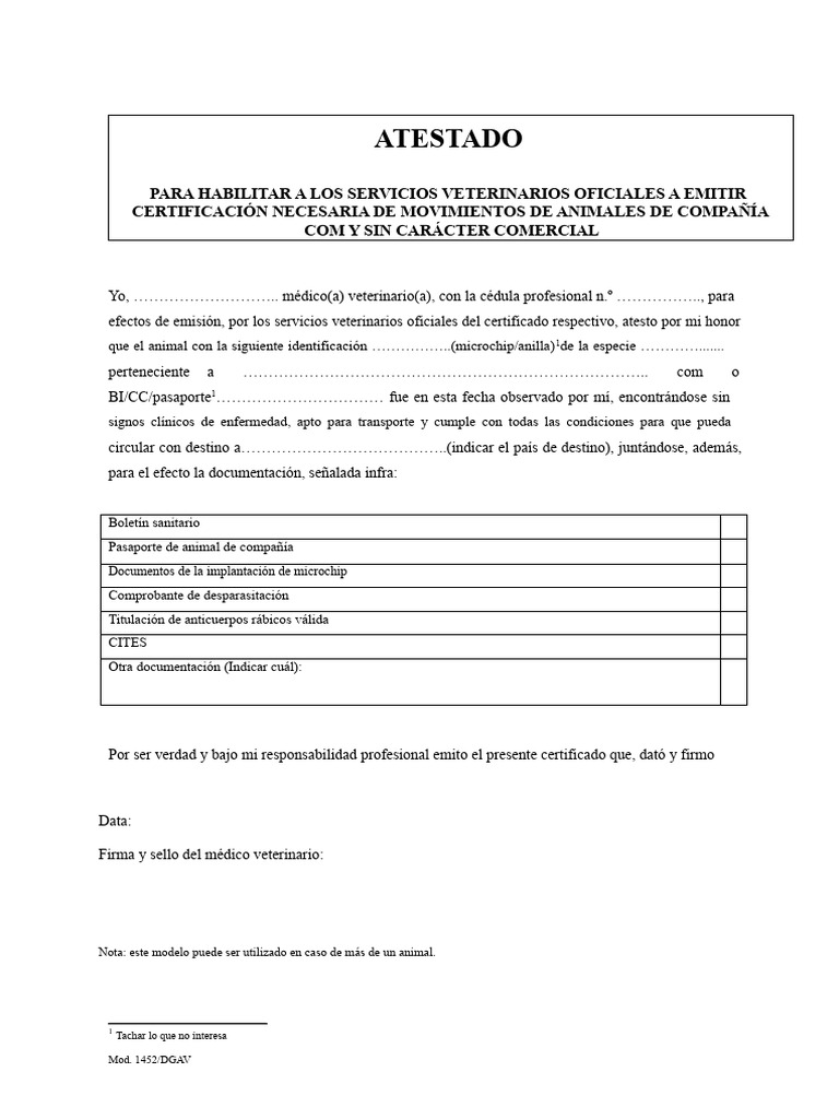 Mod 1452 DGAV Certificado 18 04 2017 1 | PDF