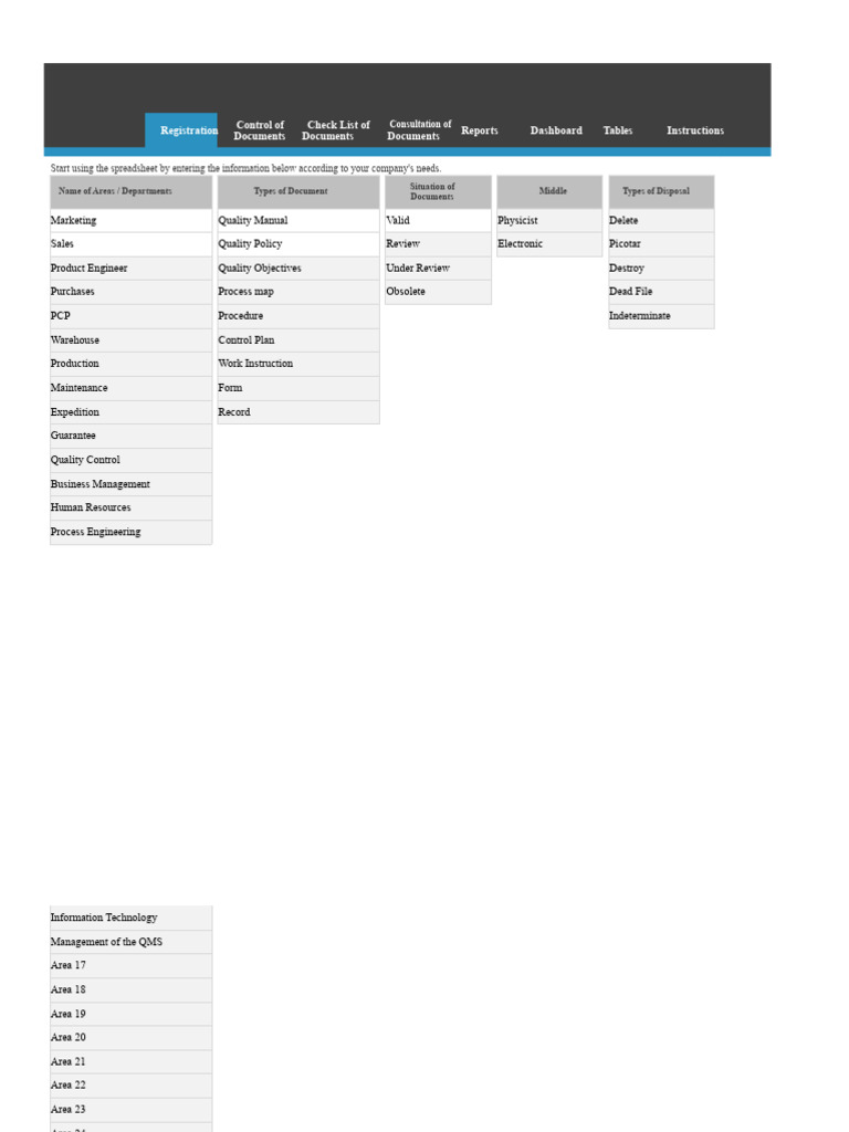 Document Control Spreadsheet STANDARD | PDF | Directory (Computing) | Security Engineering