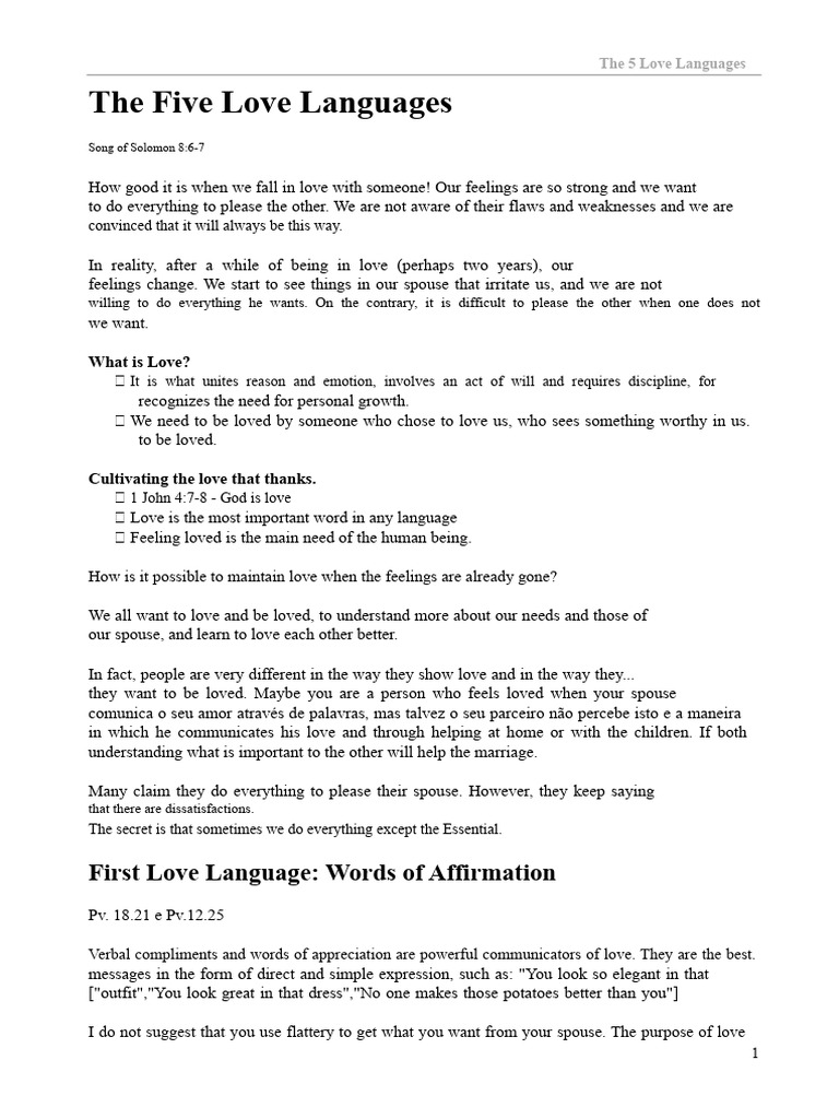 Workbook - The Five Love Languages | PDF | Forgiveness | Love