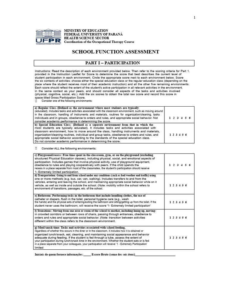 SFA - QUESTIONNAIRE part I, II, III | PDF | Special Education | Communication