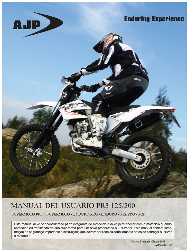 AJP MOTOS - PR3 Manual de Usuario | PDF | Motocicleta | Carburador