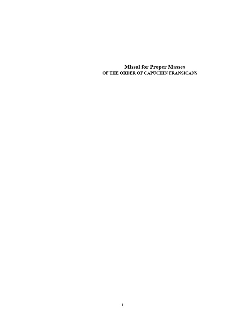 Lectionary of Capuchin Friars Minor | PDF | Jesus | Mercy