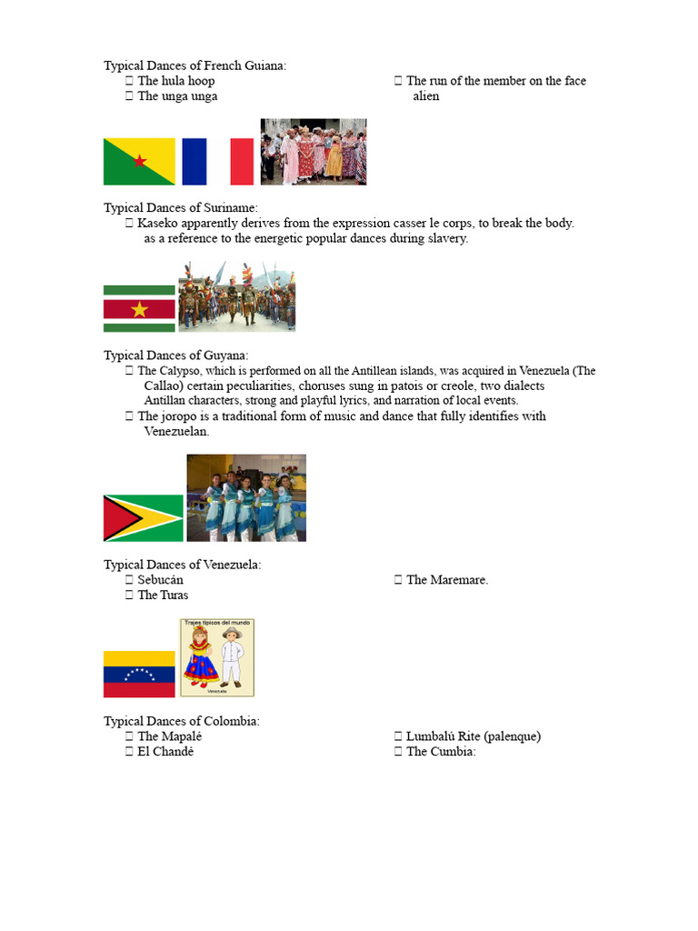 Typical Dances of South America | PDF | South America | Latin America