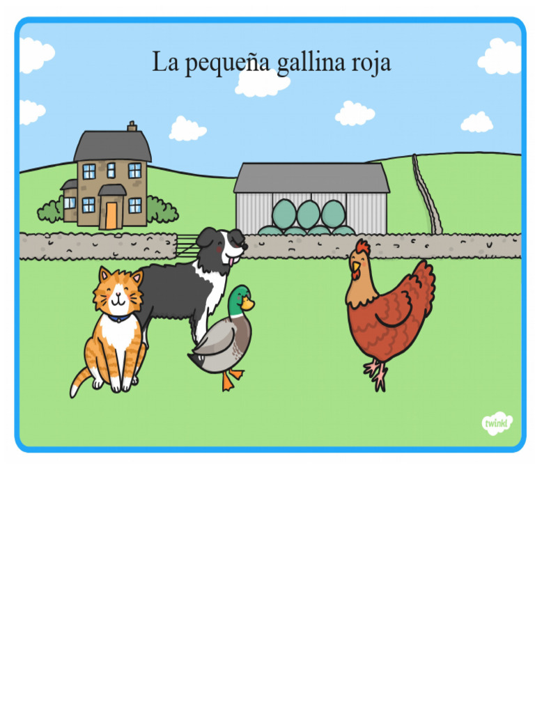La Historia de La Pequeña Gallina Roja Powerpoint Ver 1 | PDF