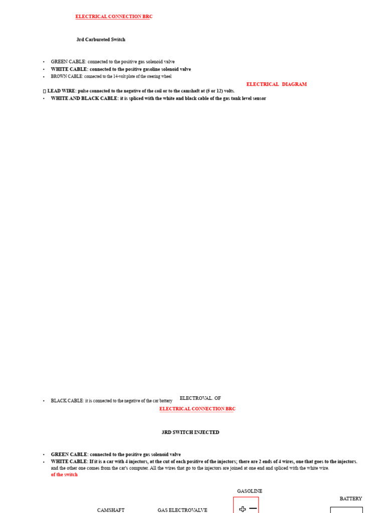 BRC Electrical Connection Guide | PDF | Electrical Connector | Fuel ...