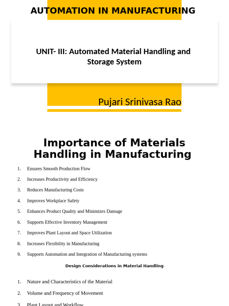 Unit - III Automation in Manufacturing | PDF | Crane (Machine) | Belt ...