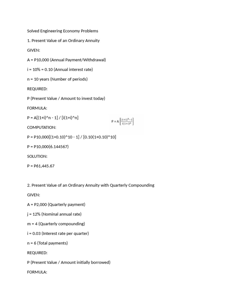 Solved Engineering Economy Problems (G7) | PDF