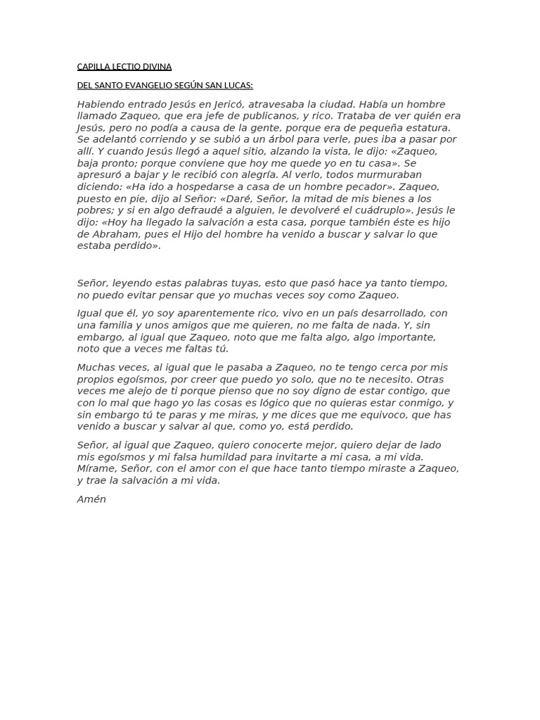 Reflexiones sobre Zaqueo y la Salvación | PDF
