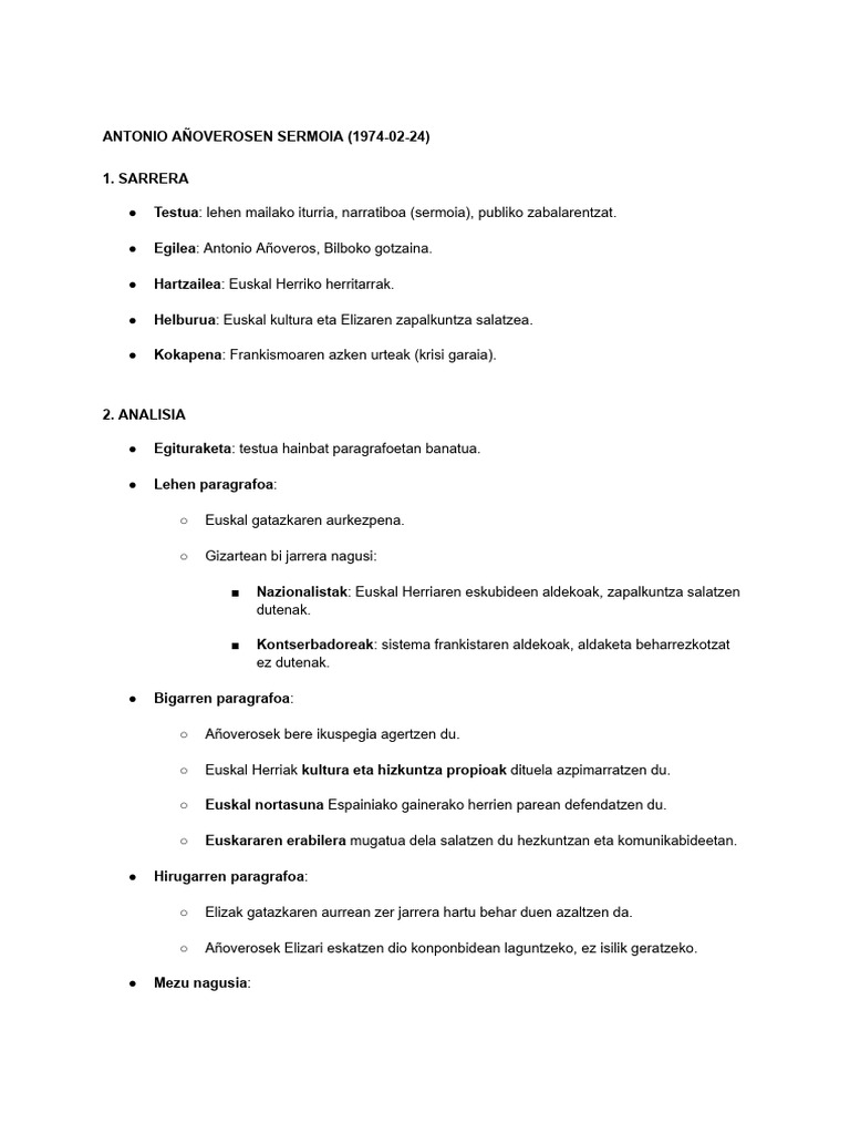 11.gaiko Iruzkinak Eskema | PDF