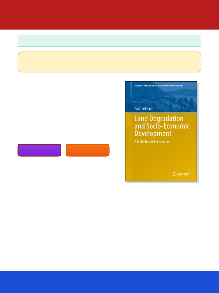 Land Degradation and Socio Economic Development A Field based ...