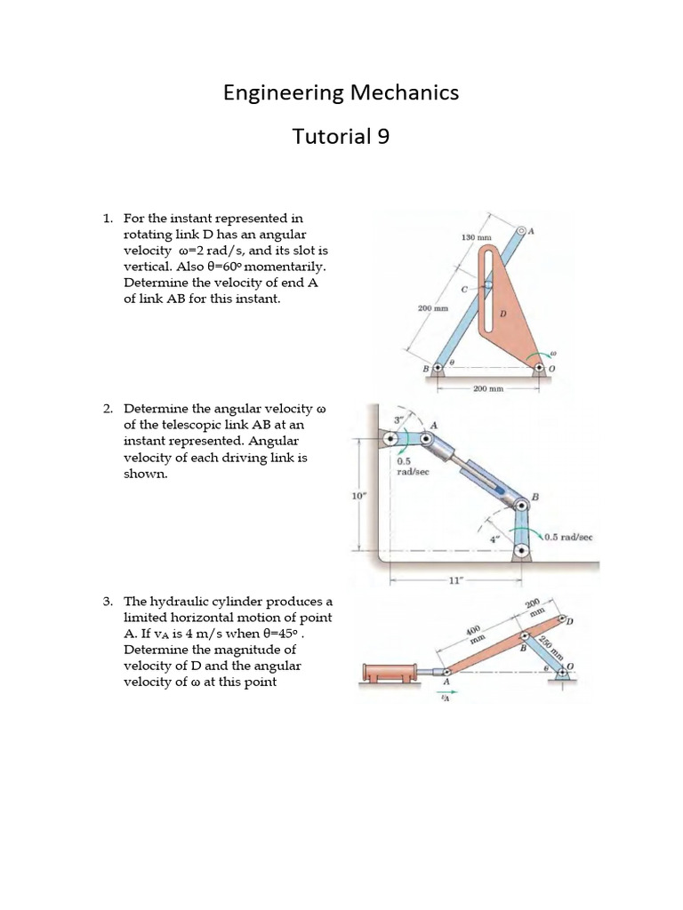 Engineering Mechanics: Link Velocity Analysis | PDF