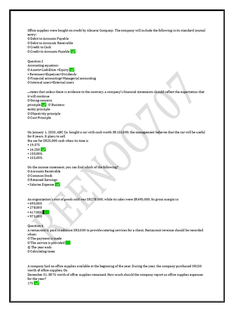 Acct101 -2023 mid | PDF | Debits And Credits | Expense