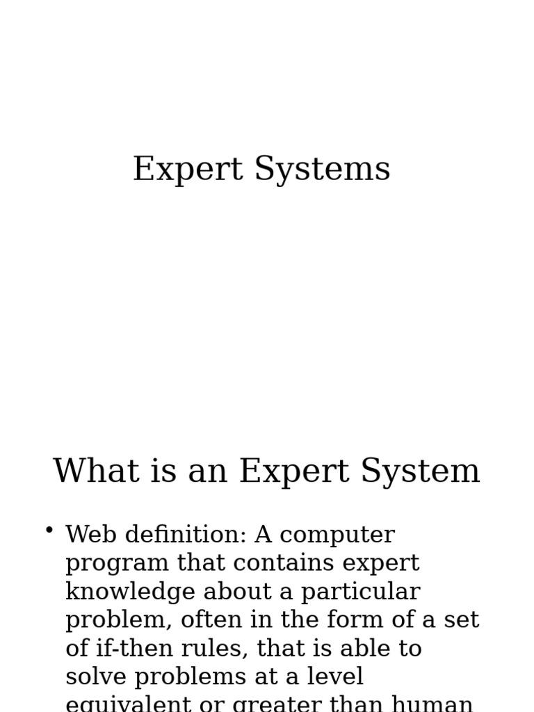 Expert Systems | PDF | Knowledge | Expert