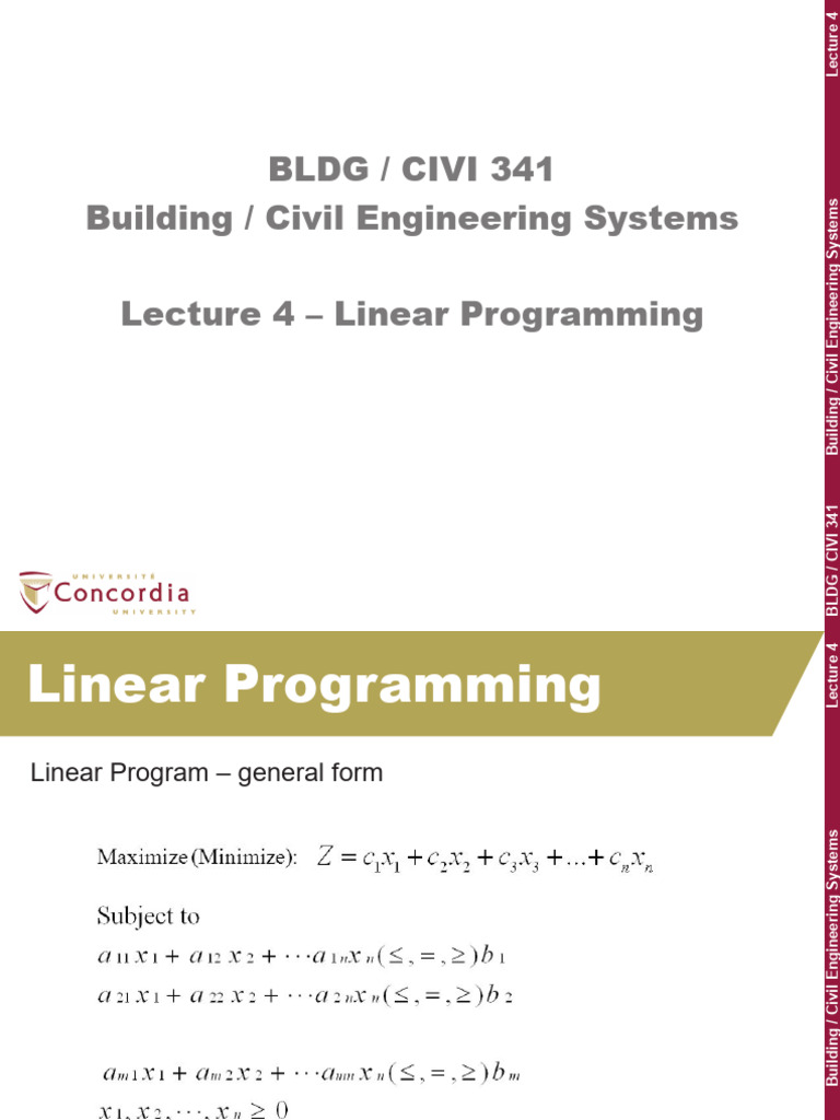 Lecture 4 Linear Programming | PDF | Applied Mathematics