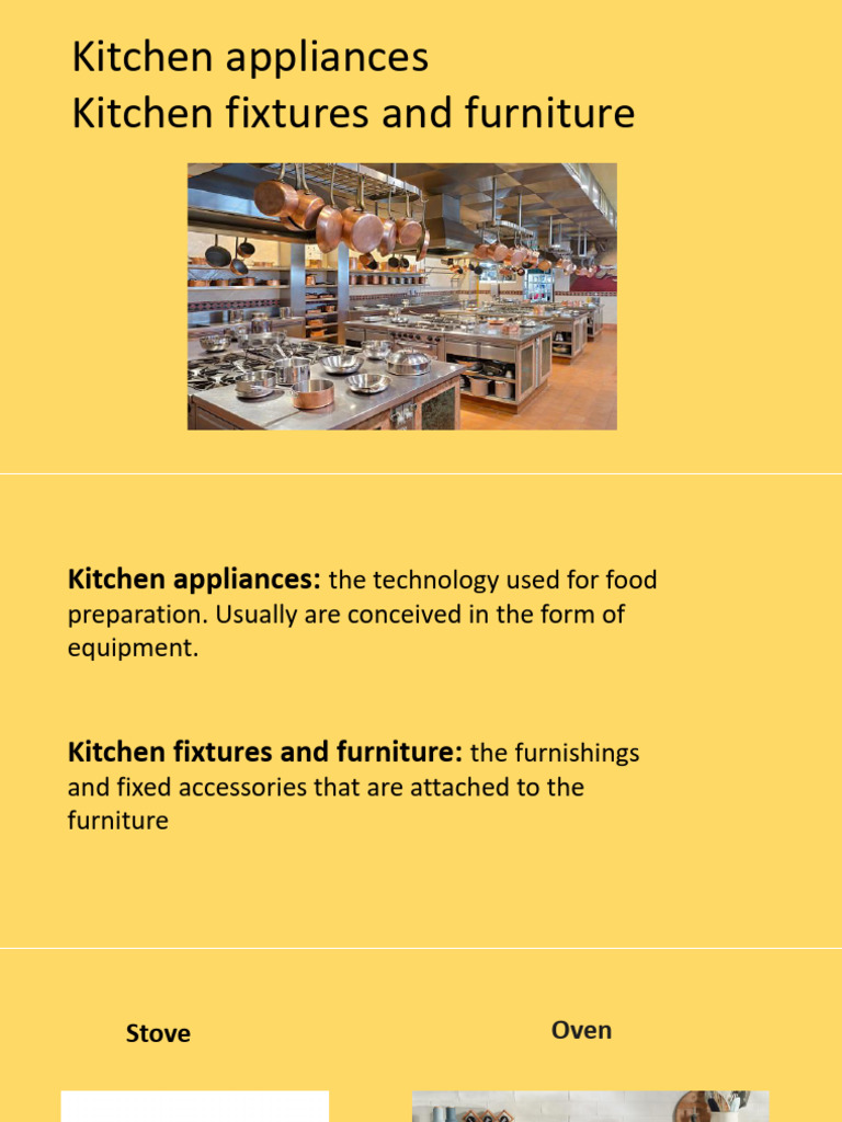 Kitchen appliances, fixtures and furnitures | PDF