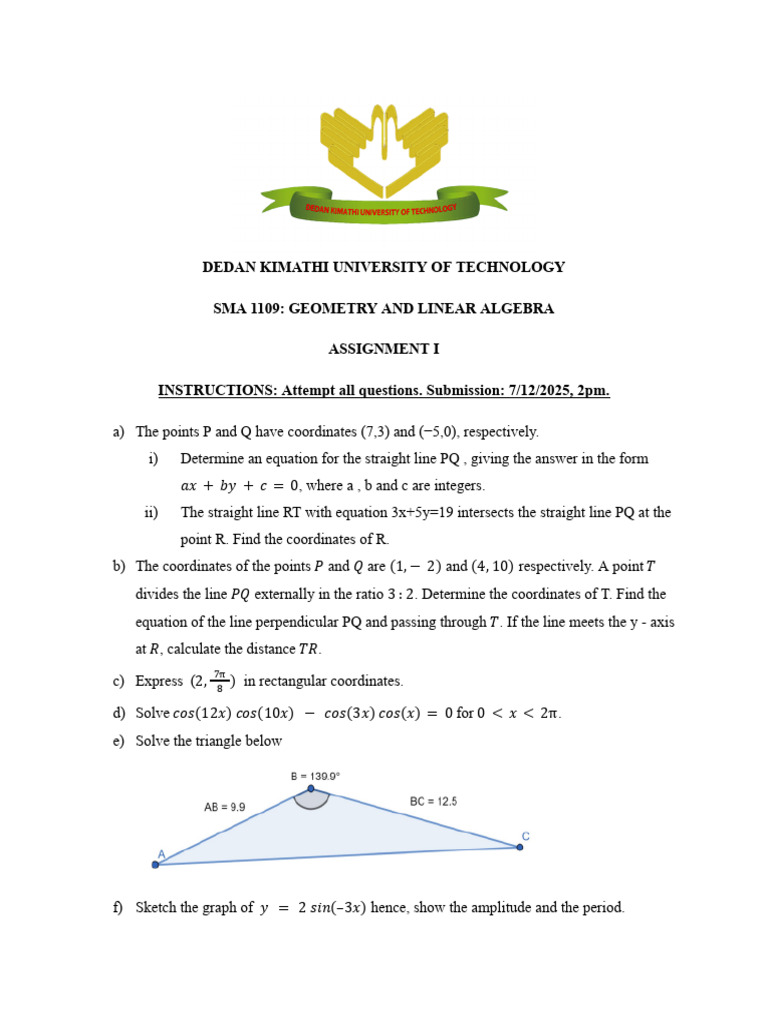 Geometry Assignment I | PDF