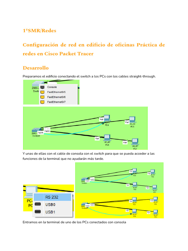 Configuración de Red en Cisco Packet Tracer | PDF | Dirección IP ...