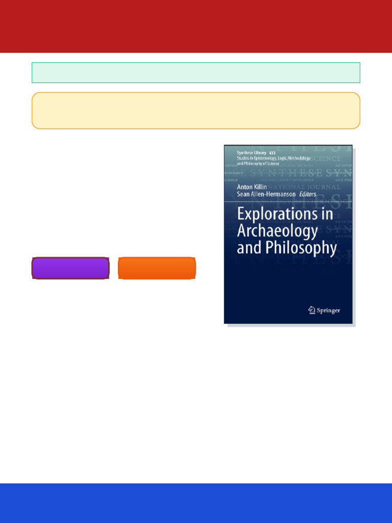 Explorations in Archaeology and Philosophy 1st Edition Anton Killin ...