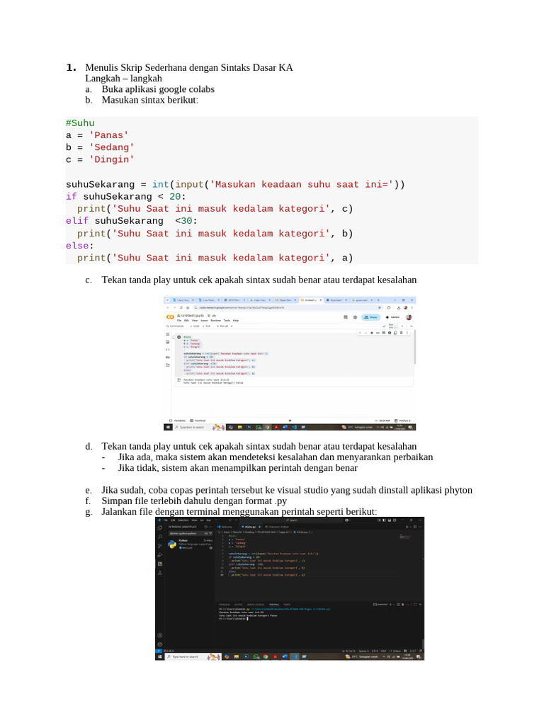 Skrip Python Sederhana untuk Suhu | PDF