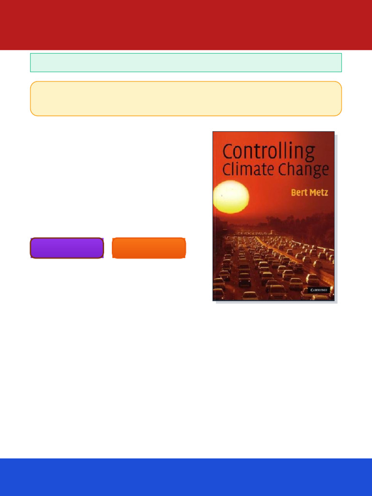 Controlling Climate Change 1st Edition Bert Metz ebook source edition ...