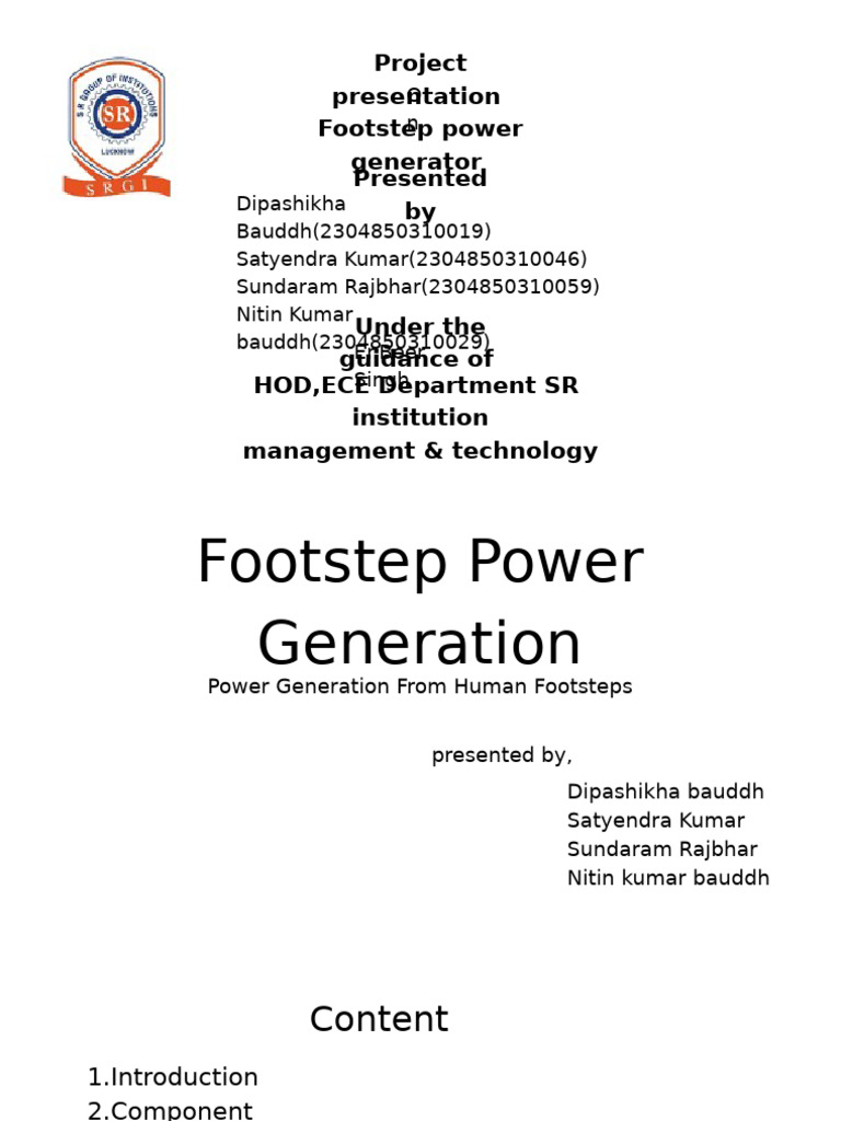 Footstep Power Generation 20251114 143034 0000 | PDF | Electric Motor | Rectifier