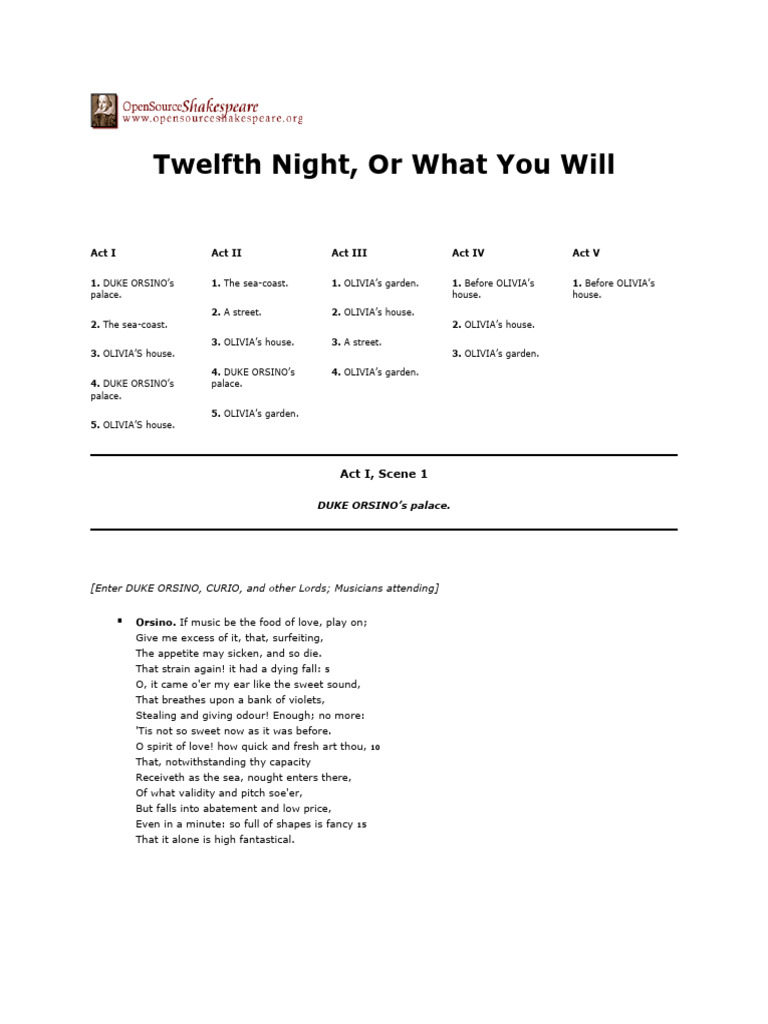 Twelfth Night | PDF | Twelfth Night