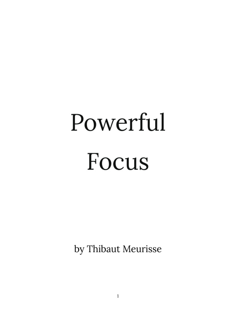 Unshakeable Focus Workbook Guide | PDF