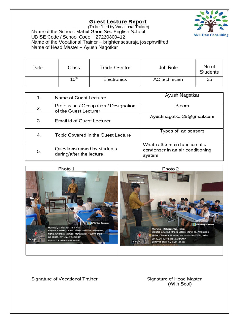 10th Guest Lecture Report - Ayush | PDF
