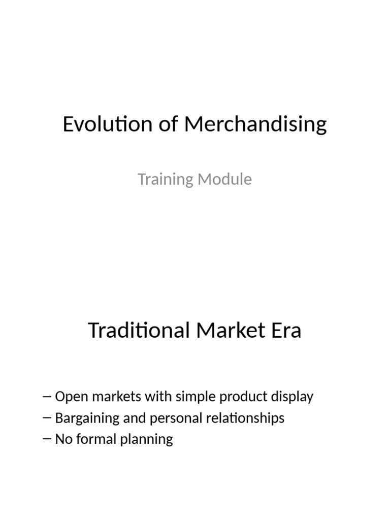 Evolution of Merchandising Training | PDF