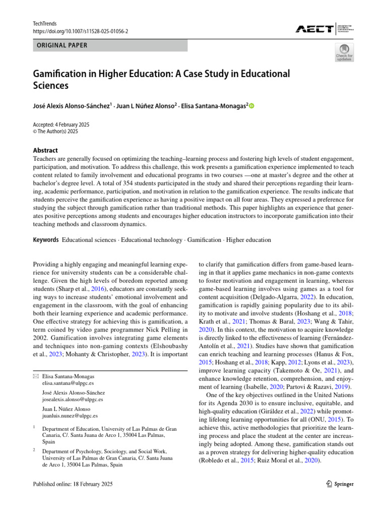 Gamification in Higher Education Case Study | PDF | Learning | Motivation