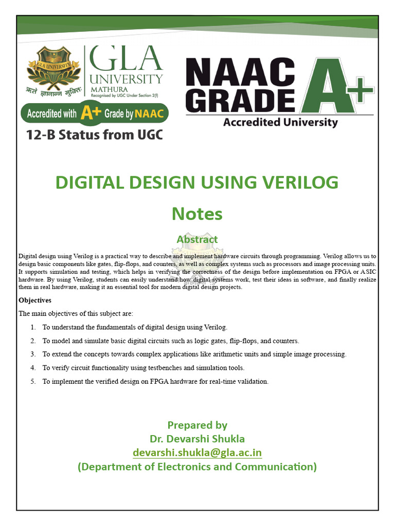 Digital Design Fundamentals with Verilog | PDF | Hardware Description ...