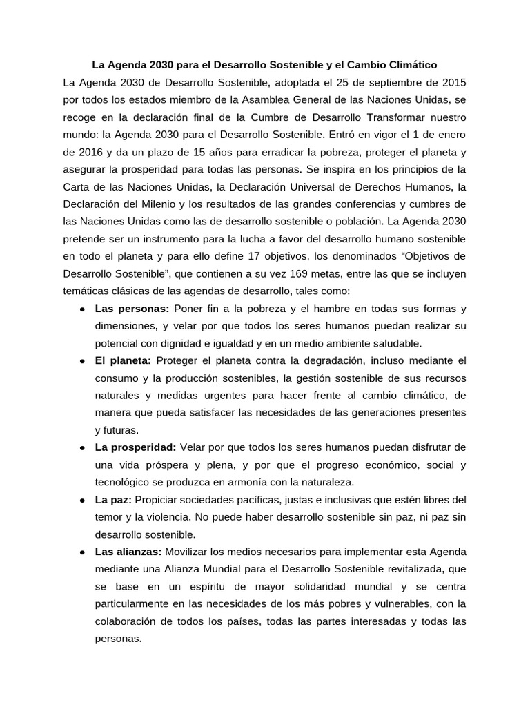 Agenda 2030 | PDF | Desarrollo sostenible | Sustentabilidad