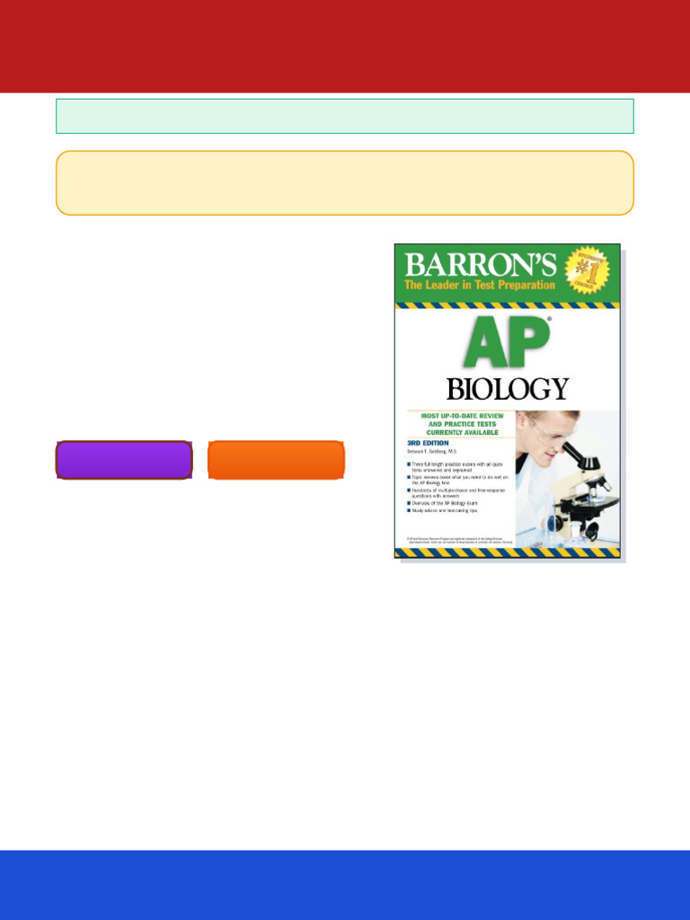 Barron S AP Biology 3rd Edition Deborah T. Goldberg M.S. Ebook ...
