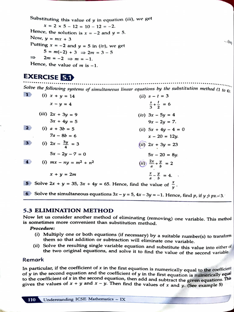 Solving Linear Equations: Substitution & Elimination | PDF | Equations ...